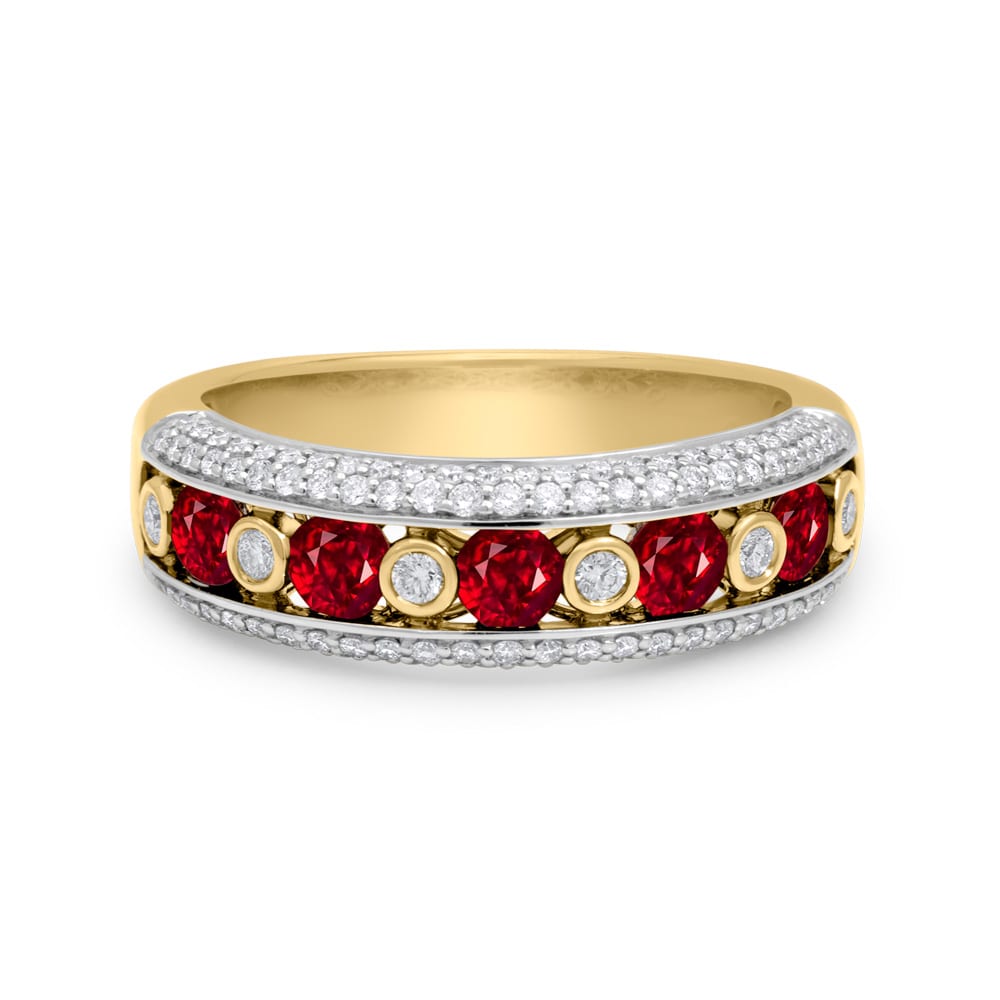 Yellow Gold Ruby and Diamond Ring