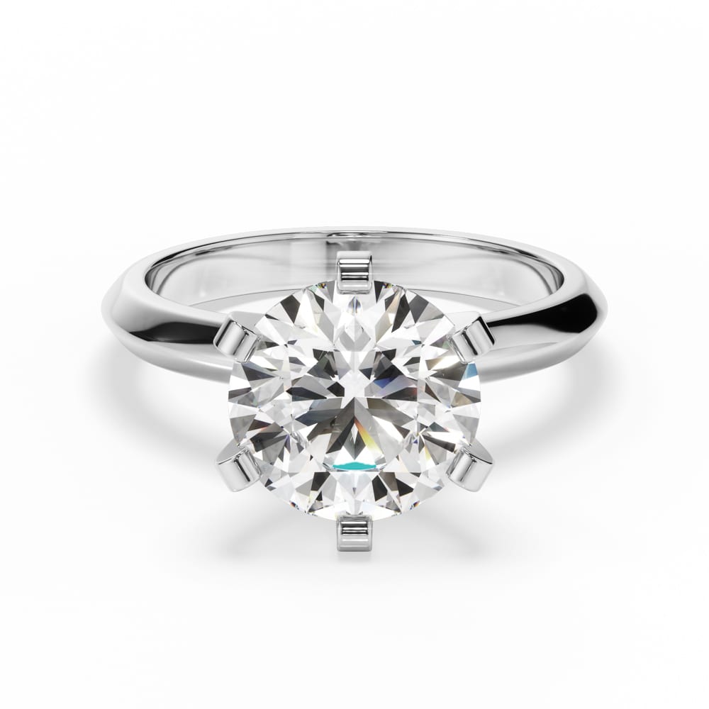 Six Claw Brilliant Cut Solitaire Diamond Engagement Ring