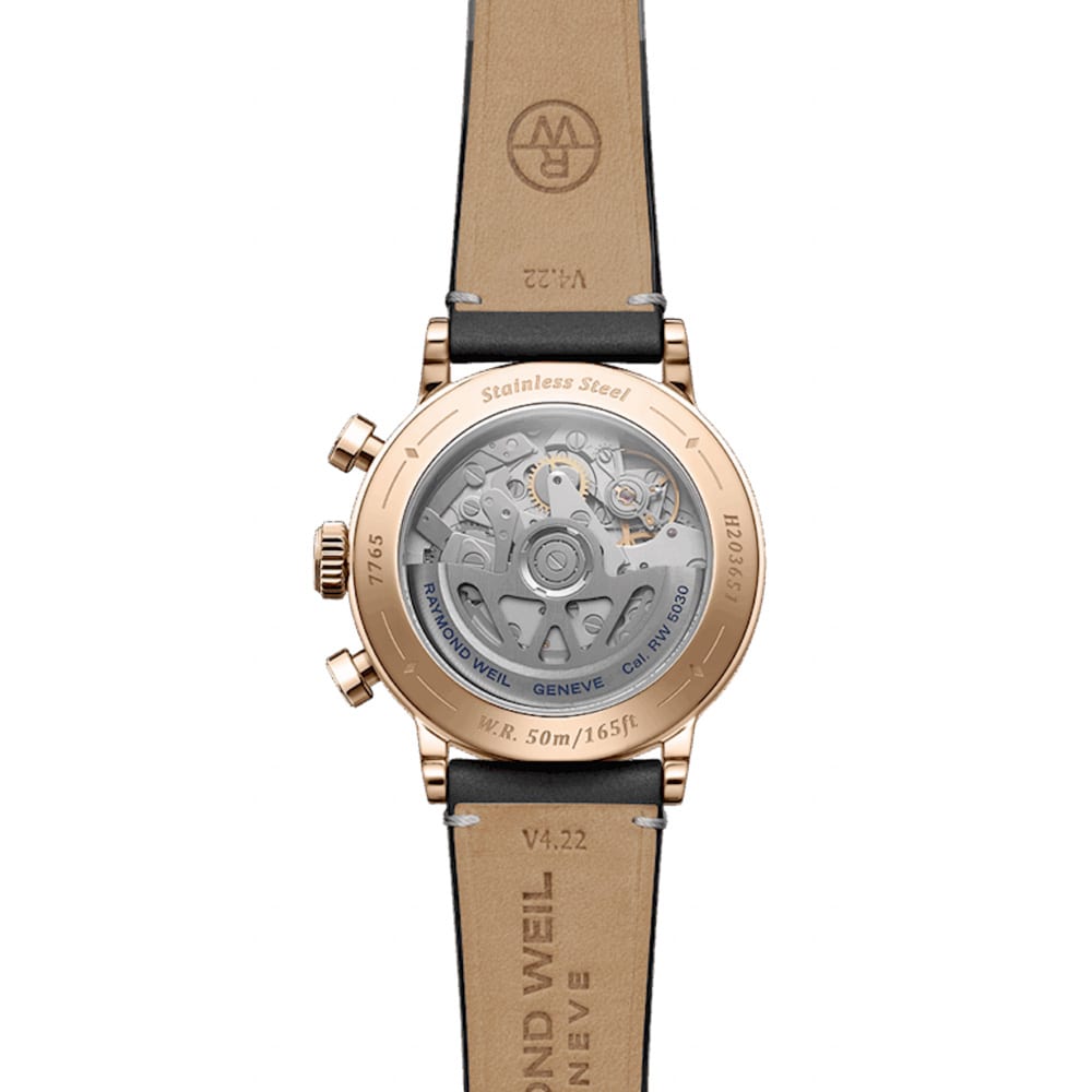 Millésime Tri-Compax Chronograph Rose Gold PVD 39mm Black Dial Watch