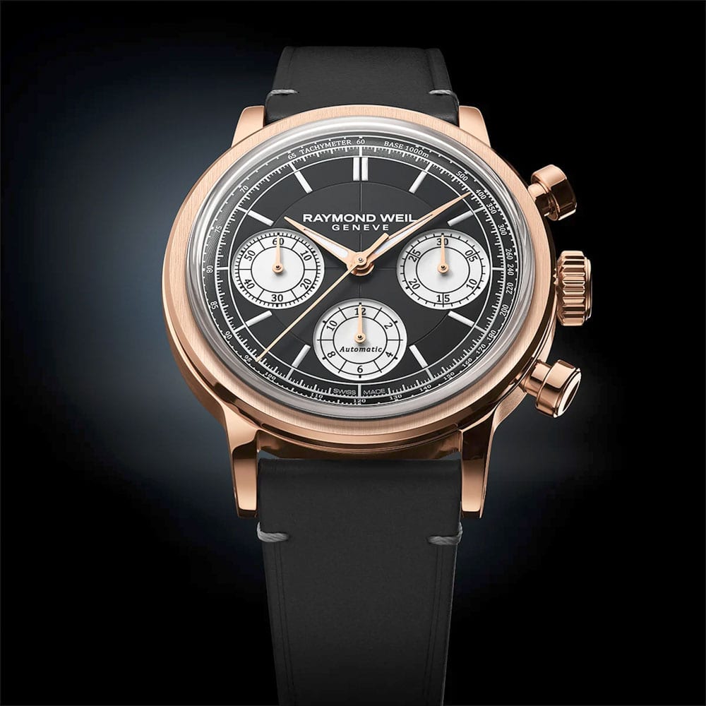 Millésime Tri-Compax Chronograph Rose Gold PVD 39mm Black Dial Watch